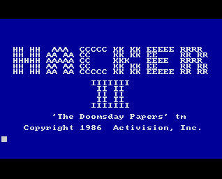 Imágenes del juego Hacker II: The Doomsday Papers de Amiga1986 (2 de 3)